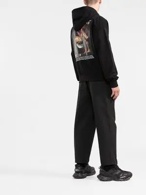 Off-White Caravaggio Print Hooded Sweatshirt - Black