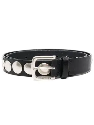 GOLDEN GOOSE Studded Leather Belt - Black