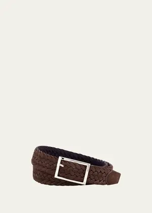 Simonnot Godard Simonnot Godard Reversible Braided Belt Camel/brown