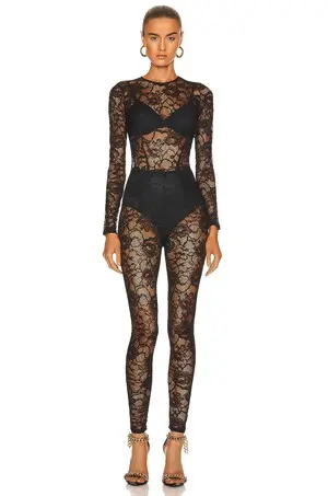 FLEUR DU MAL Lace Catsuit