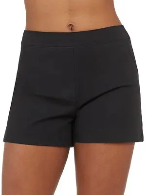 Spanx Polished Stretch Cotton Shorts Classic Black
