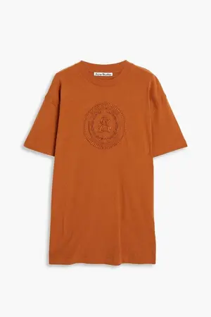 Acne Studios Embroidered Cottonjersey Tshirt - Tan