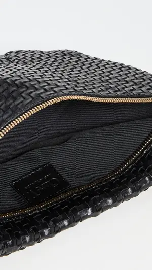 Clare V. Grande Fanny - Black Woven Zig-zag