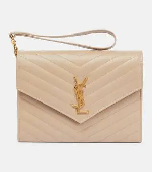 Saint Laurent Cassandre Small Matelassé Leather Clutch