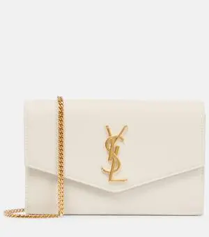 Saint Laurent Uptown Leather Shoulder Bag White