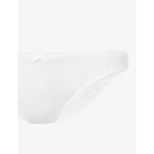 COU COU Pointelle High-rise Cotton Briefs - White