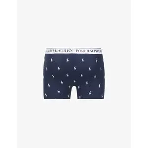 Polo Ralph Lauren Pack Of Three Branded-waistband Stretch-cotton Trunks