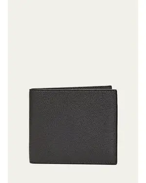 VALEXTRA Leather V-cut Bifold Wallet - Amaranto