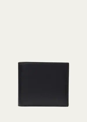 VALEXTRA Leather V-cut Bifold Wallet Nero