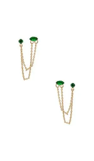Ettika Emerald Charm Earrings - Green