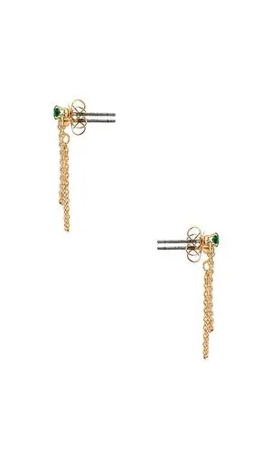 Ettika Emerald Charm Earrings - Green
