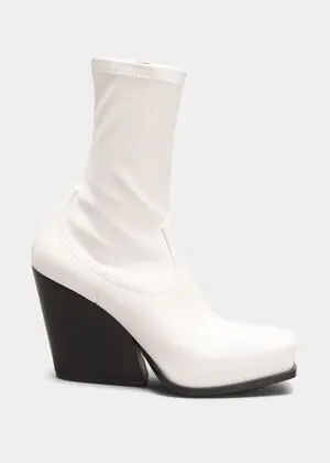 Stella McCartney Cowboy Stretch Vegan Zip Boots White