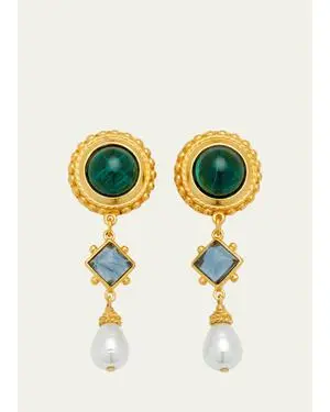 BEN-AMUN Stone Clip-on Earrings - Multicolor
