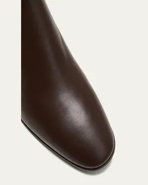 Santoni Halfrida Nappa Zip Ankle Booties - Dark Brown