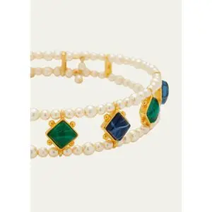 BEN-AMUN Stone And Pearl Choker Necklace