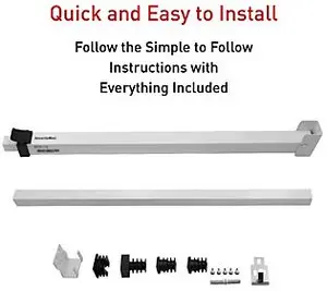SECURITYMAN 51' Adjustable Sliding Door And Window White Se Curity Lock Bar