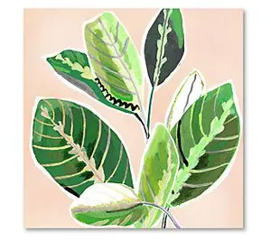 COURTSIDE MARKET Abstract Zebra Leaves 16x16 Ca Nvas Wall Art - One-color
