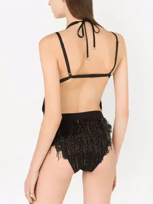 Dolce & Gabbana Logo-tag Fringed Swimsuit