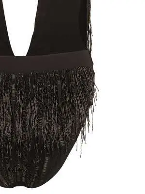 Dolce & Gabbana Logo-tag Fringed Swimsuit