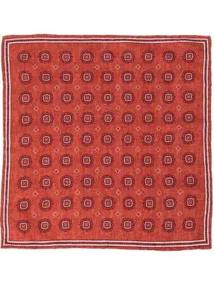 Brunello Cucinelli Geometric-print Pocket Square - Red