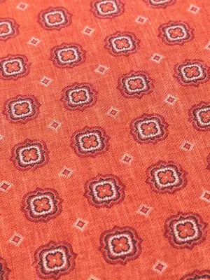 Brunello Cucinelli Geometric-print Pocket Square - Red
