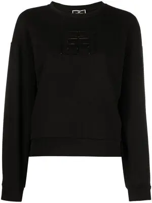 Elisabetta Franchi Embossed Logo Crew-neck Sweatshirt