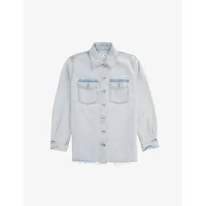 Off-White Diag Logo-print Oversized-fit Denim Shirt