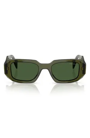 Prada Prada 51mm Rectangular Sunglasses Dark Green