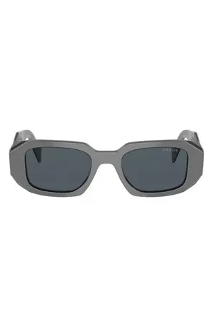 Prada Prada 51mm Rectangular Sunglasses Dark Grey