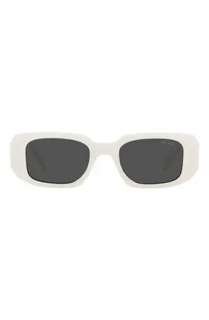 Prada Prada 51mm Rectangular Sunglasses Talc/ Dark Grey