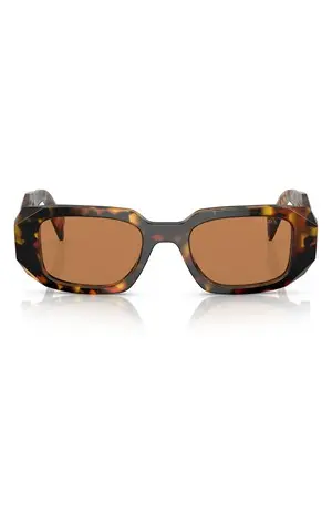 Prada Prada 51mm Rectangular Sunglasses Tortoise