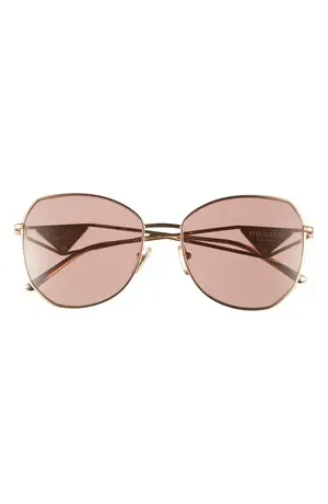 Prada Prada 57mm Irregular Sunglasses Gold