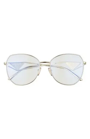 Prada 57mm Irregular Sunglasses - Pale Gold