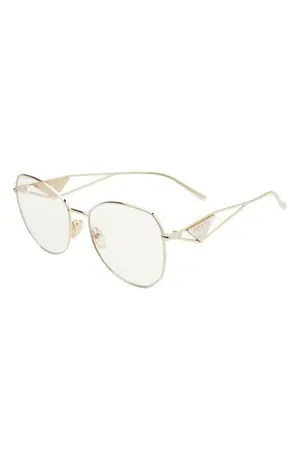 Prada 57mm Irregular Sunglasses - Pale Gold