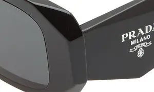 Prada Runway Rectangular Sunglasses - Black