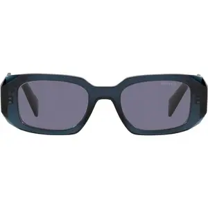 Prada Prada Runway Rectangular Sunglasses Blue Crystal/blue