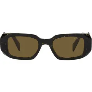 Prada Prada Runway Rectangular Sunglasses Dark Brown