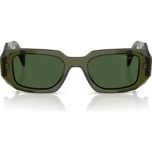 Prada Prada Runway Rectangular Sunglasses Dark Green