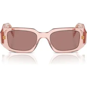 Prada Prada Runway Rectangular Sunglasses Lite Brown