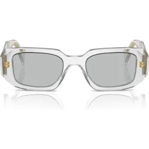 Prada Prada Runway Rectangular Sunglasses Transparent Grey