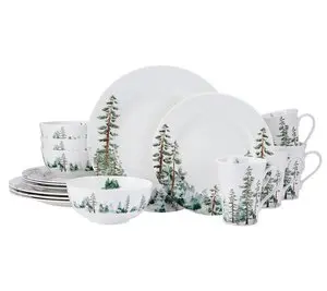 MIKASA Watercolor Forest 16-piece Dinnerware Se - One-color