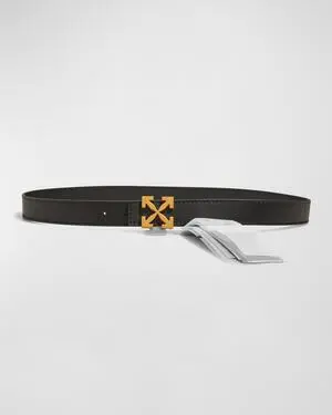 Off-White Off-White Arrow Reversible Leather Belt - Black