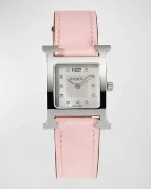 Hermès Heure H Watch, 25 Mm - Pink