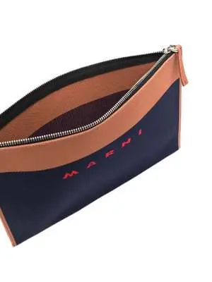 Marni Logo Print Clutch - Blue