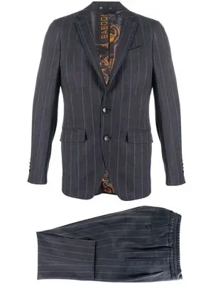 Etro Pinstripe-pattern Single Breasted Suit - Blue