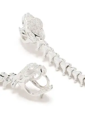 SHAUN LEANE Serpent Trace Diamond Drop Earrings - Silver