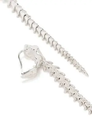 SHAUN LEANE Serpent Trace Diamond Drop Earrings - Silver