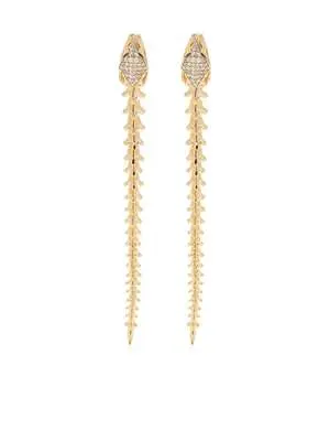 SHAUN LEANE Serpent Trace Diamond Drop Earrings - Gold