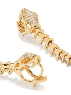 SHAUN LEANE Serpent Trace Diamond Drop Earrings - Gold
