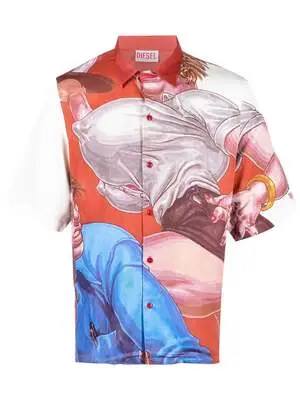 DIESEL® X Tom Of Finland Foundation Graphic-print Satin Shirt